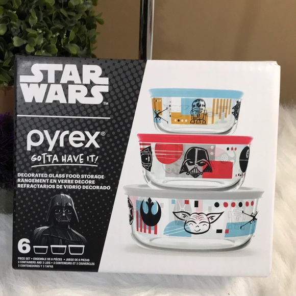 Pyrex | Kitchen | Nib Pyrex Star Wars 6pc Glass Bowls Wlids | Poshmark